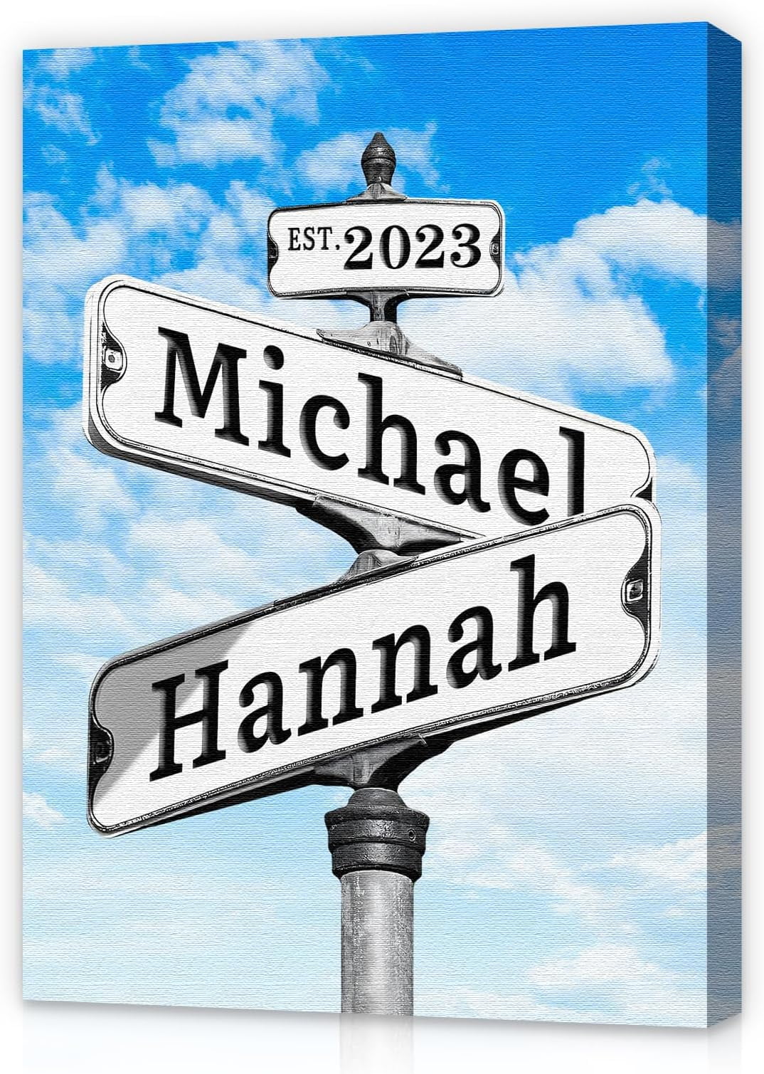 Personalized Name Street Sign Canvas Print Custom Name Intersection ...