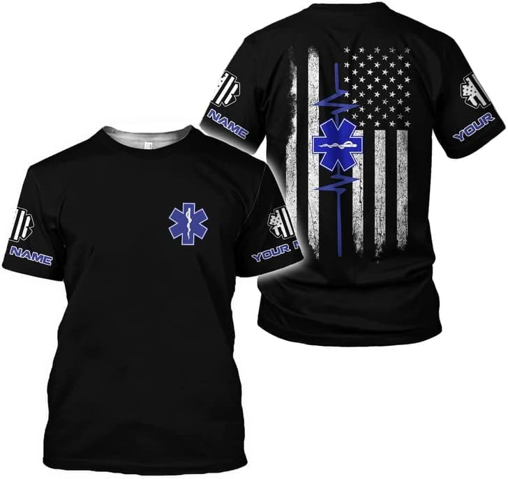 Personalized Name Uniform Emergency Medical Technician T-Shirt ...