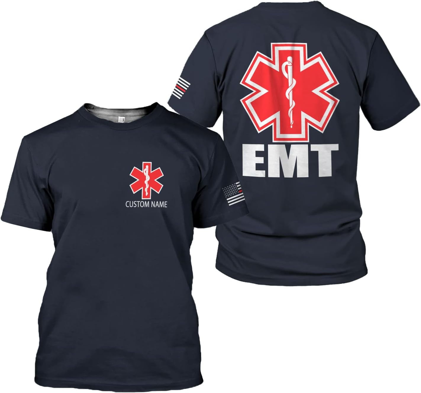 Personalized Name Uniform Emergency Medical Technician T-Shirt ...