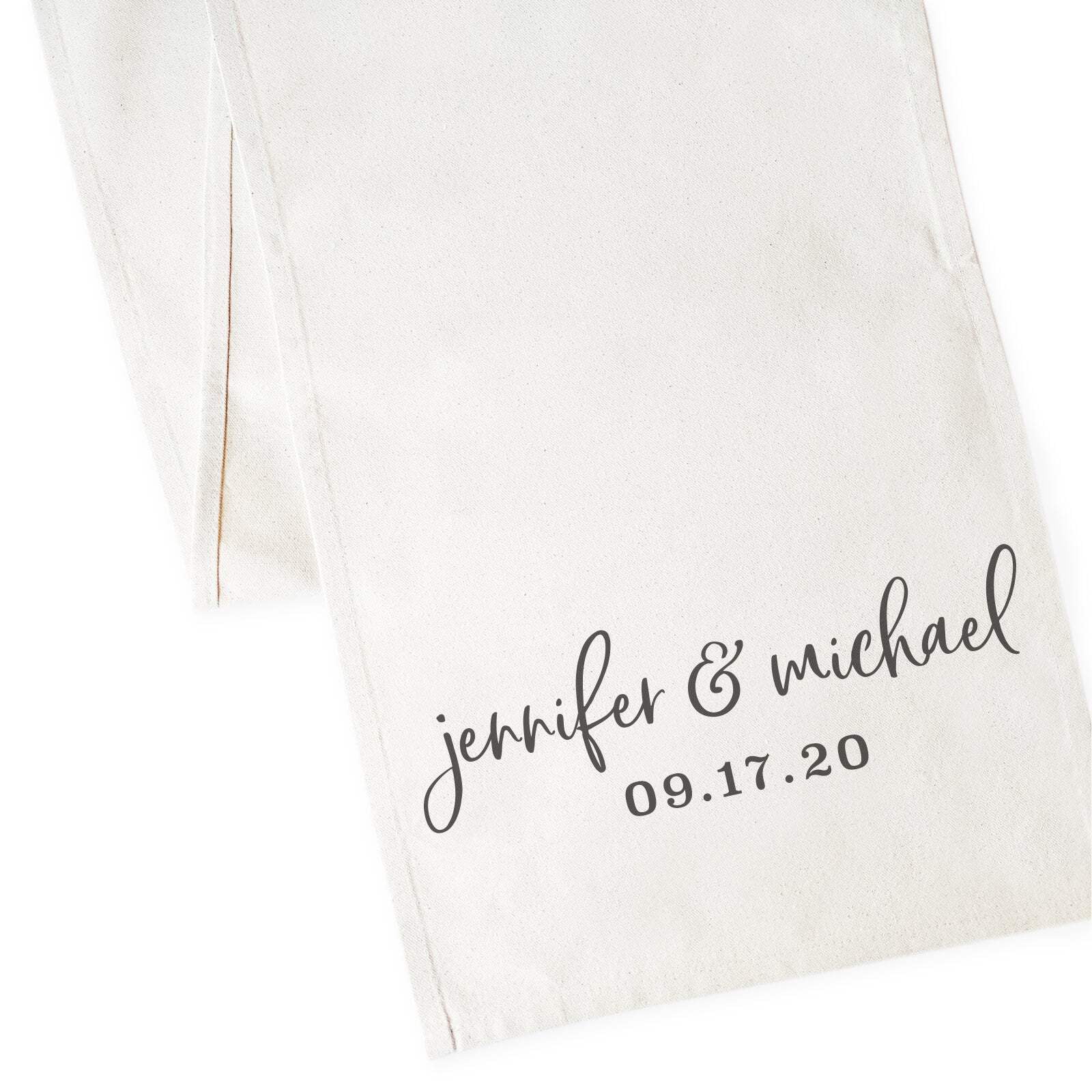 Personalized Name and Date Cotton Canvas Table Runner - Walmart.com