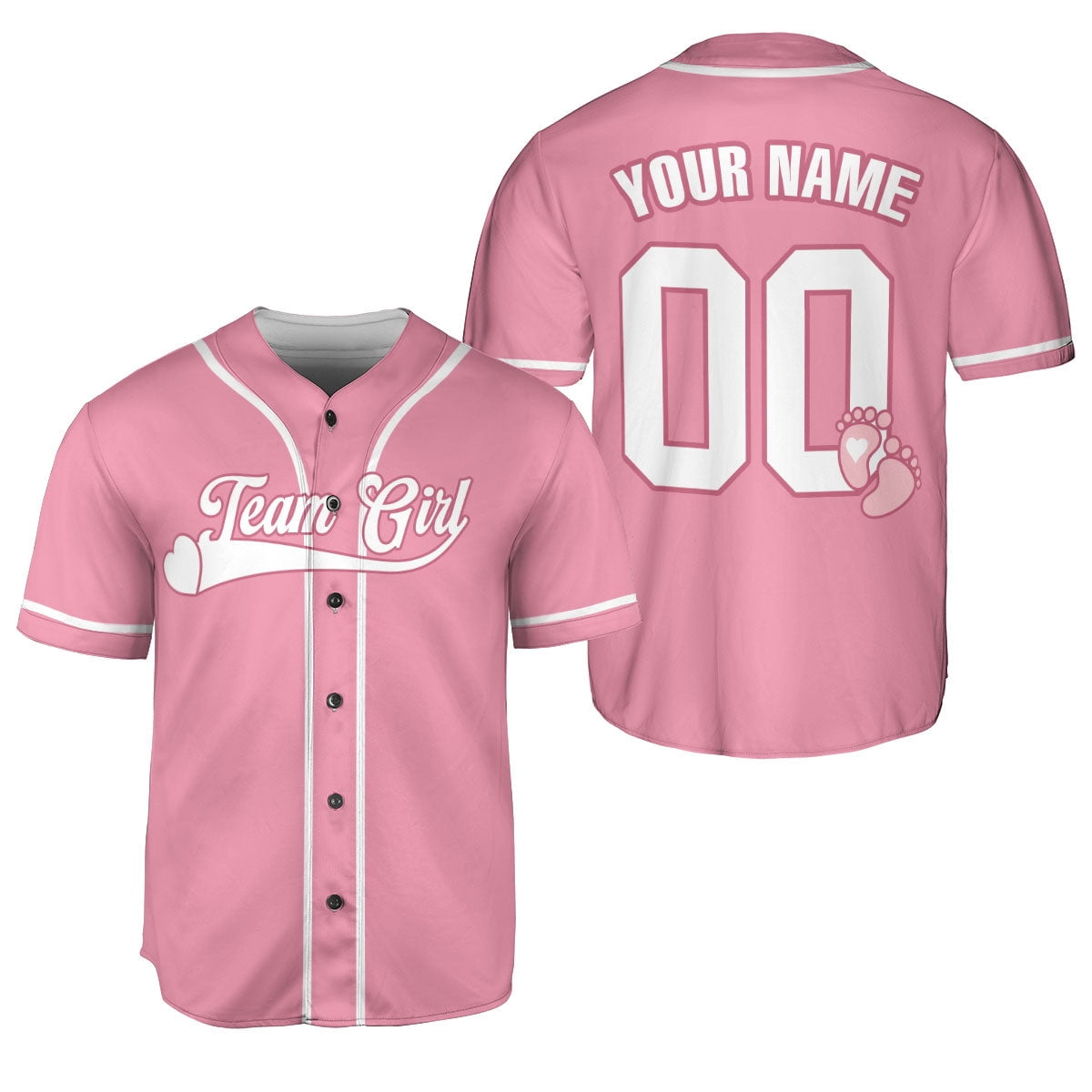 Personalized Name and Number Gender Reveal Baseball Jerseys, Team Girl ...