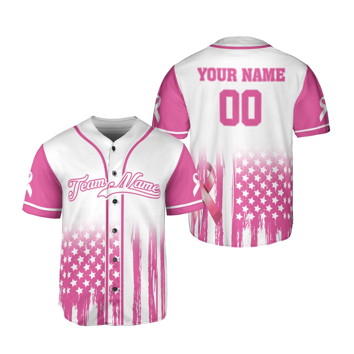 Personalized Name and Team Name Number America Breast Cancer Baseball ...