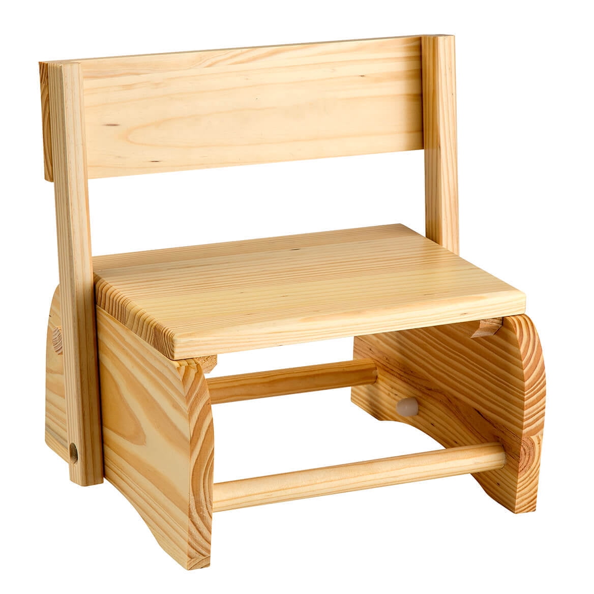 Natural Wooden 2-in-1 Chair and Stepstool - Walmart.com