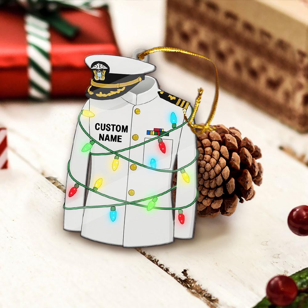 Personalized Navy Officer Dress Uniform Acrylic Christmas Ornament 2025 ...