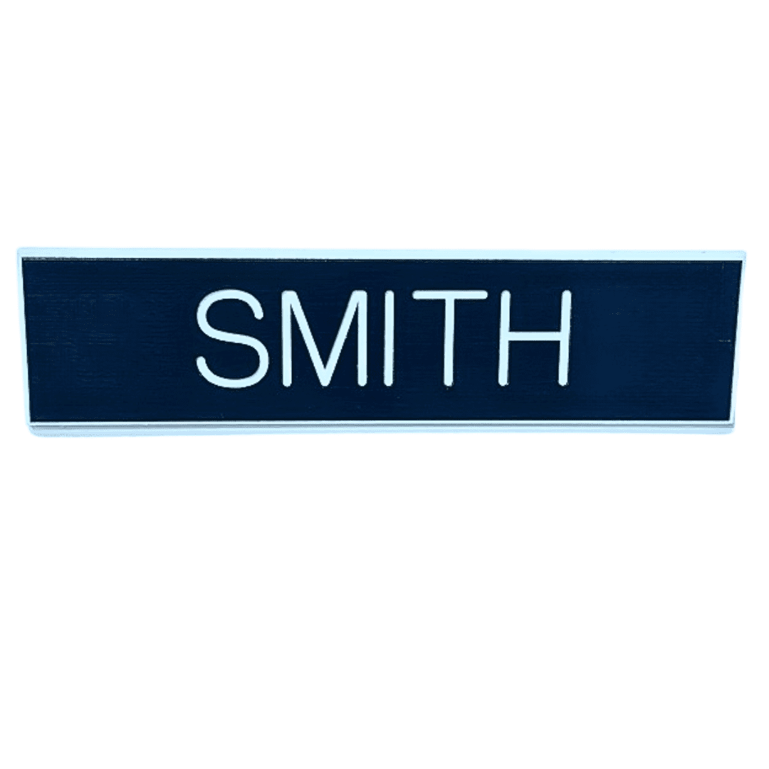 Personalized Navy Plastic Black Name Tag With Pin Posts - Walmart.com
