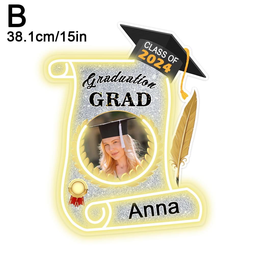 Personalized Neon Sign Congrats Grad LED Light Sign with Photo 2024 ...