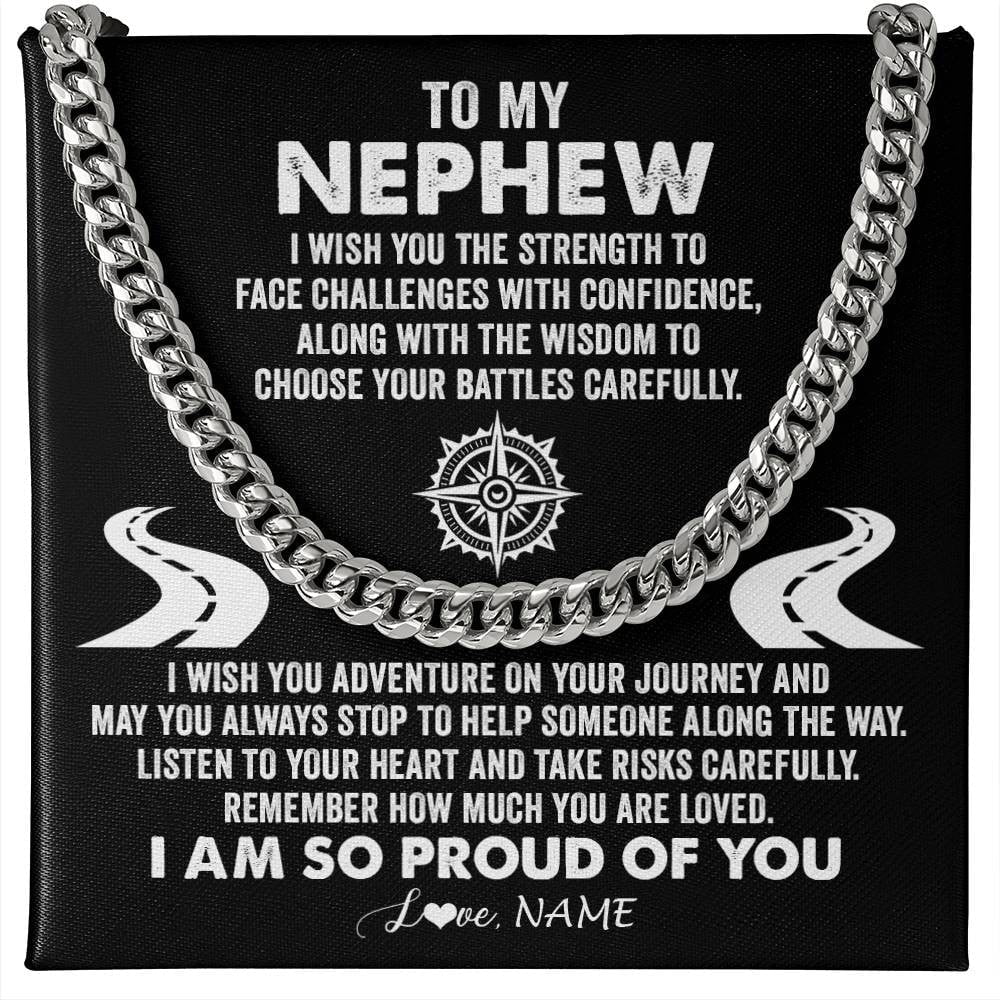 Personalized To My Nephew Cuban Necklace From Aunt Uncle I Wish You The ...