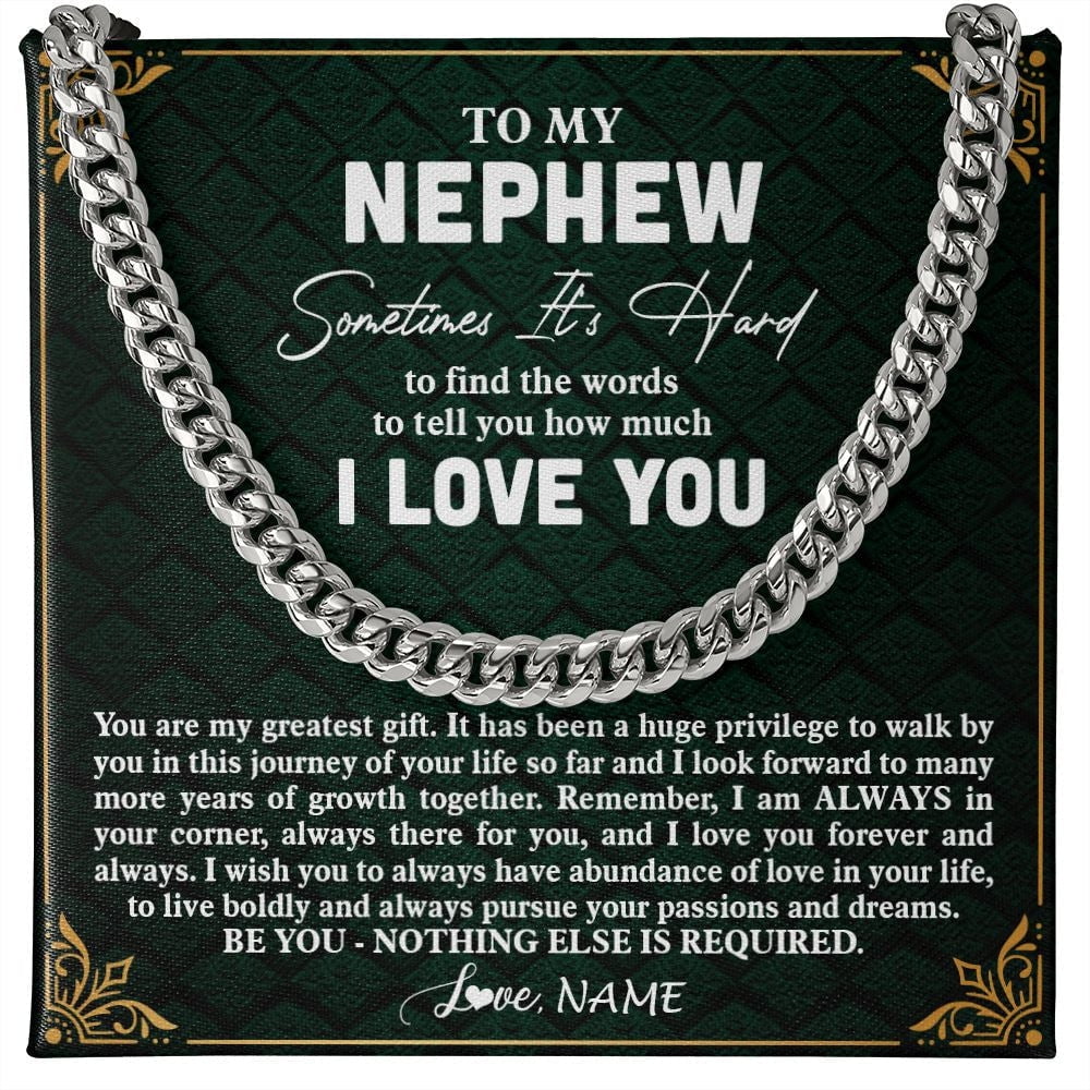 Personalized To My Nephew Necklace Cuban From Aunt Uncle You Are My ...
