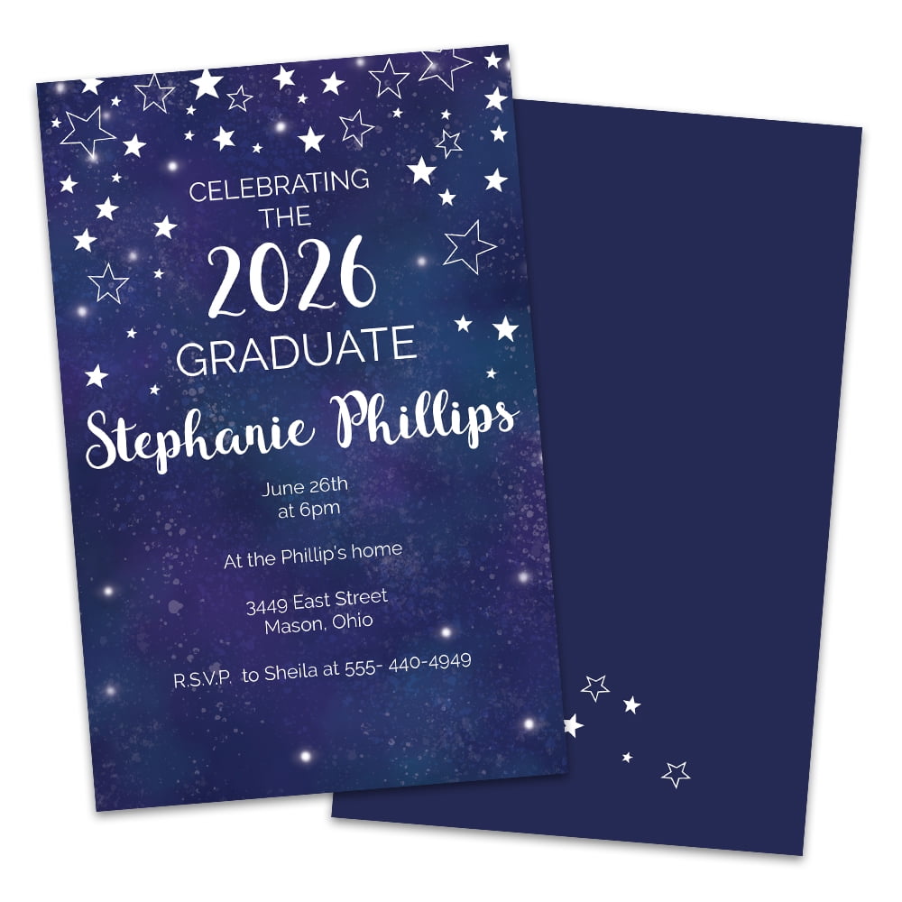 Personalized Night Sky Graduation Party Invitation - Walmart.com
