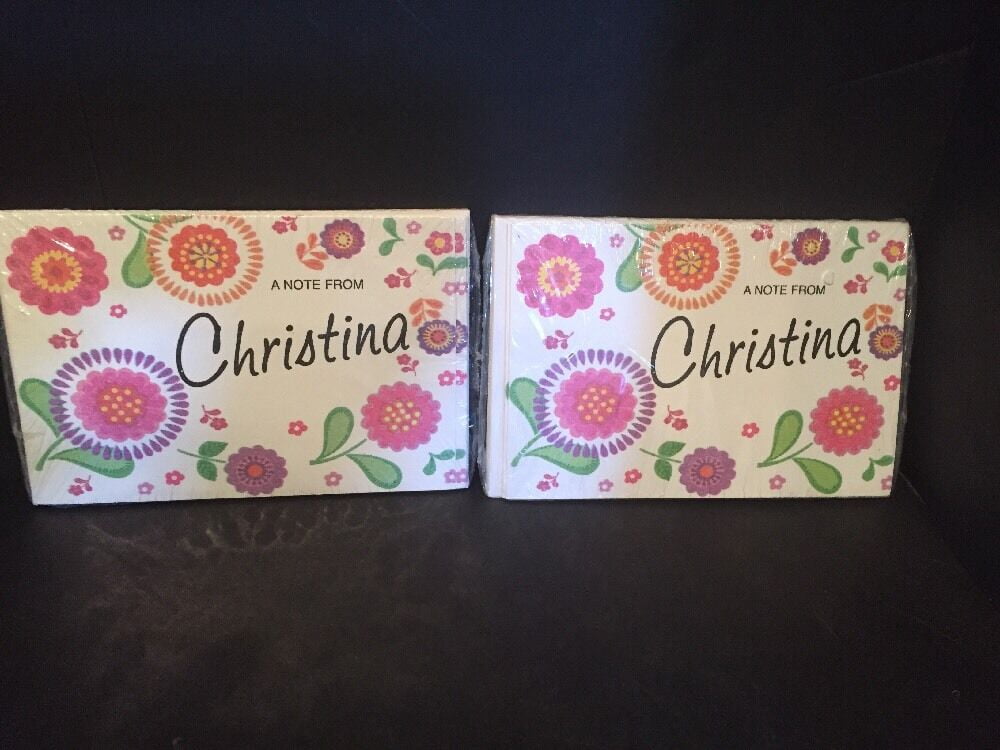 Personalized Notecards "Vicky" Flowers 2 Packs NEW - Walmart.com