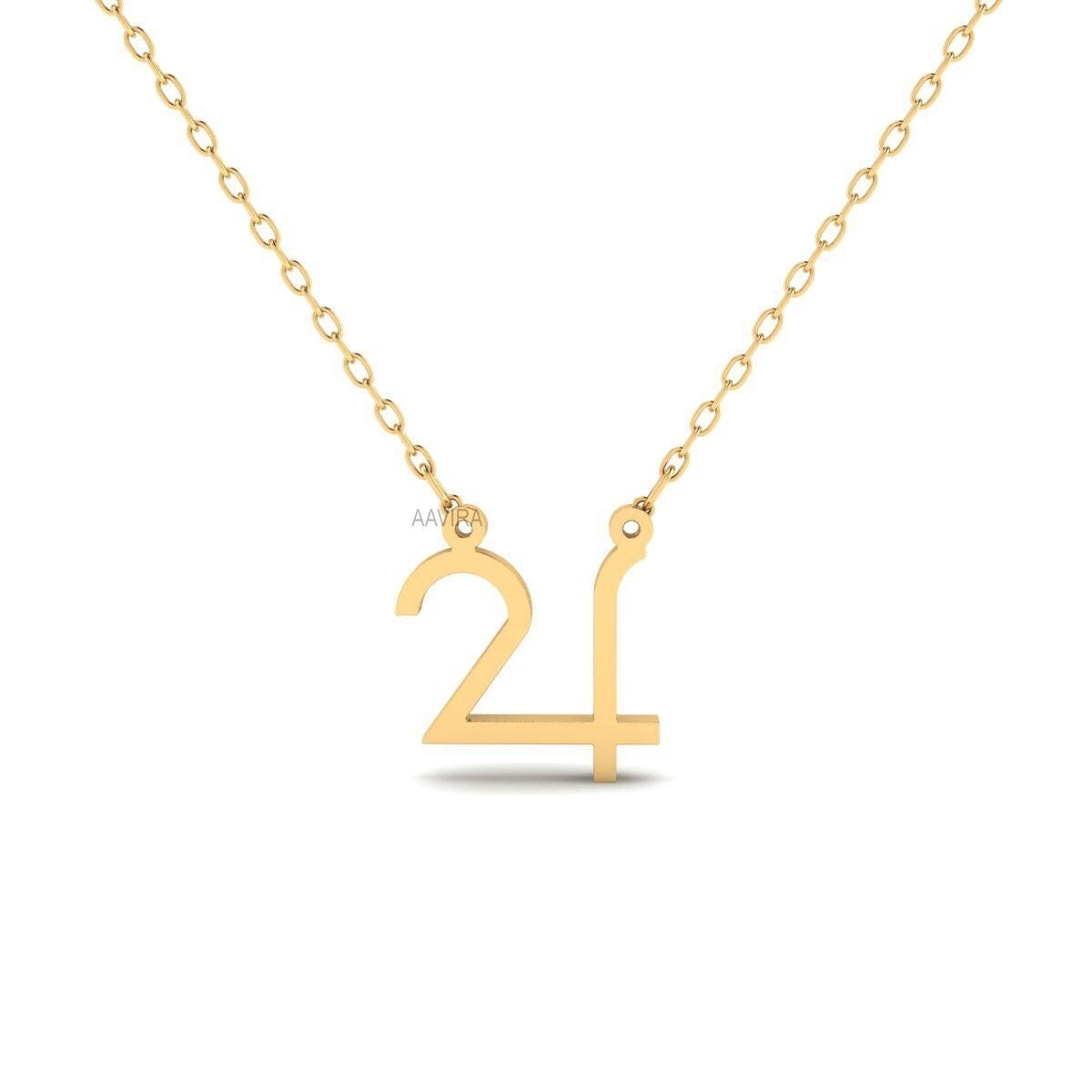 Personalized Number Necklace, 24 Charm Silver Number Pendant Birthday ...