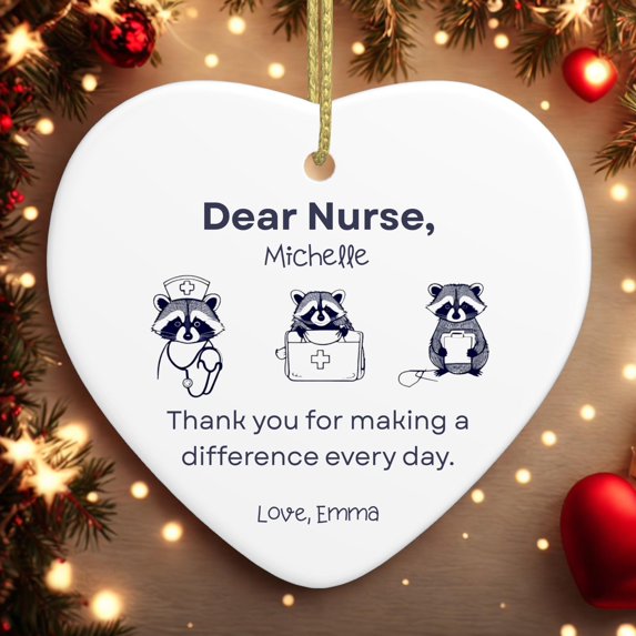 Personalized Nurse Christmas Ornament, RN Appreciation Gift for New ...