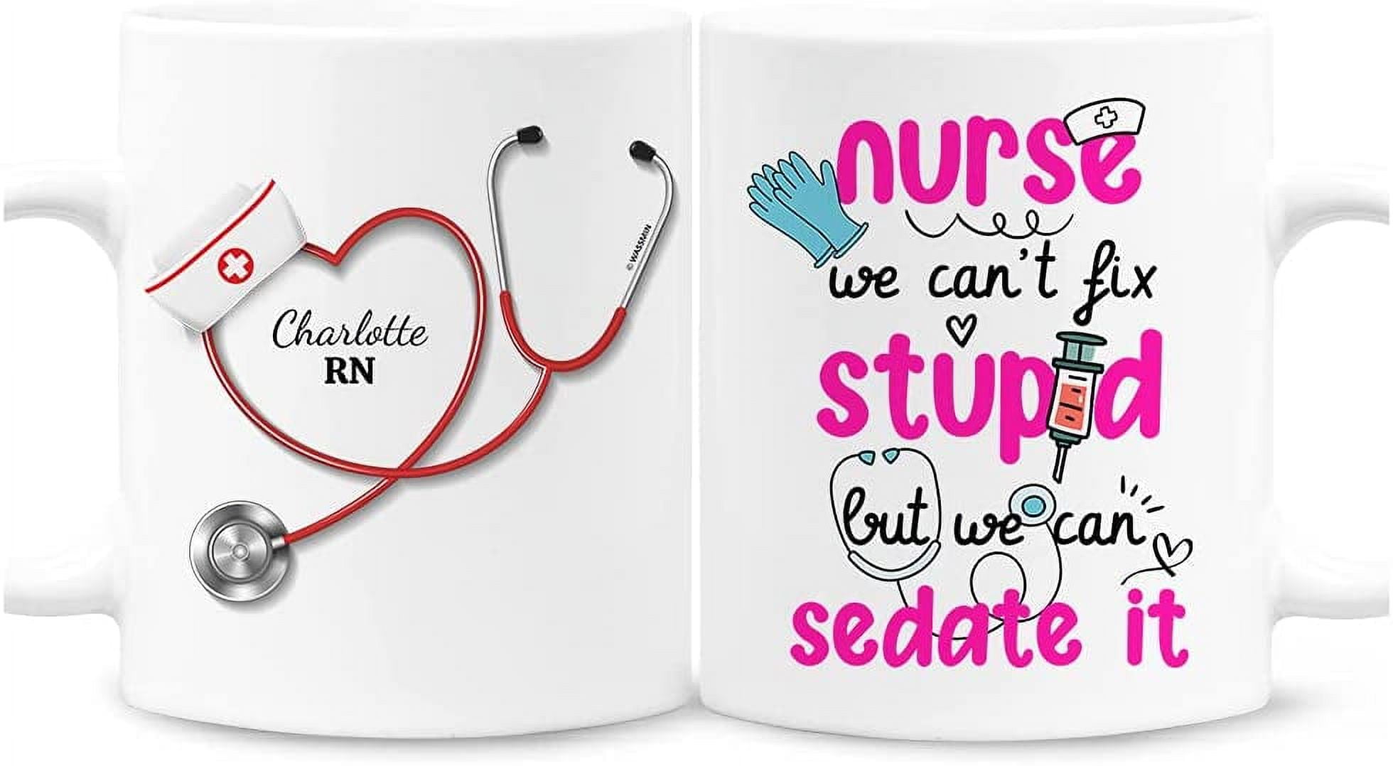 Personalized Nurse Stethoscope Cofee Mug Cup 11oz 15oz Birthday ...