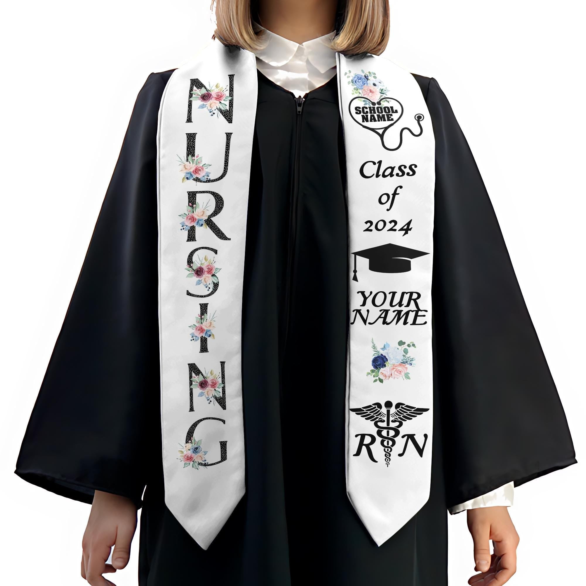 Personalized Nursing Stole, Custom Nursing Graduation Stole, RN Nursing ...