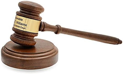 | Personalized Oak Finish Wooden Gavel with Gold Band & Sounding Board ...
