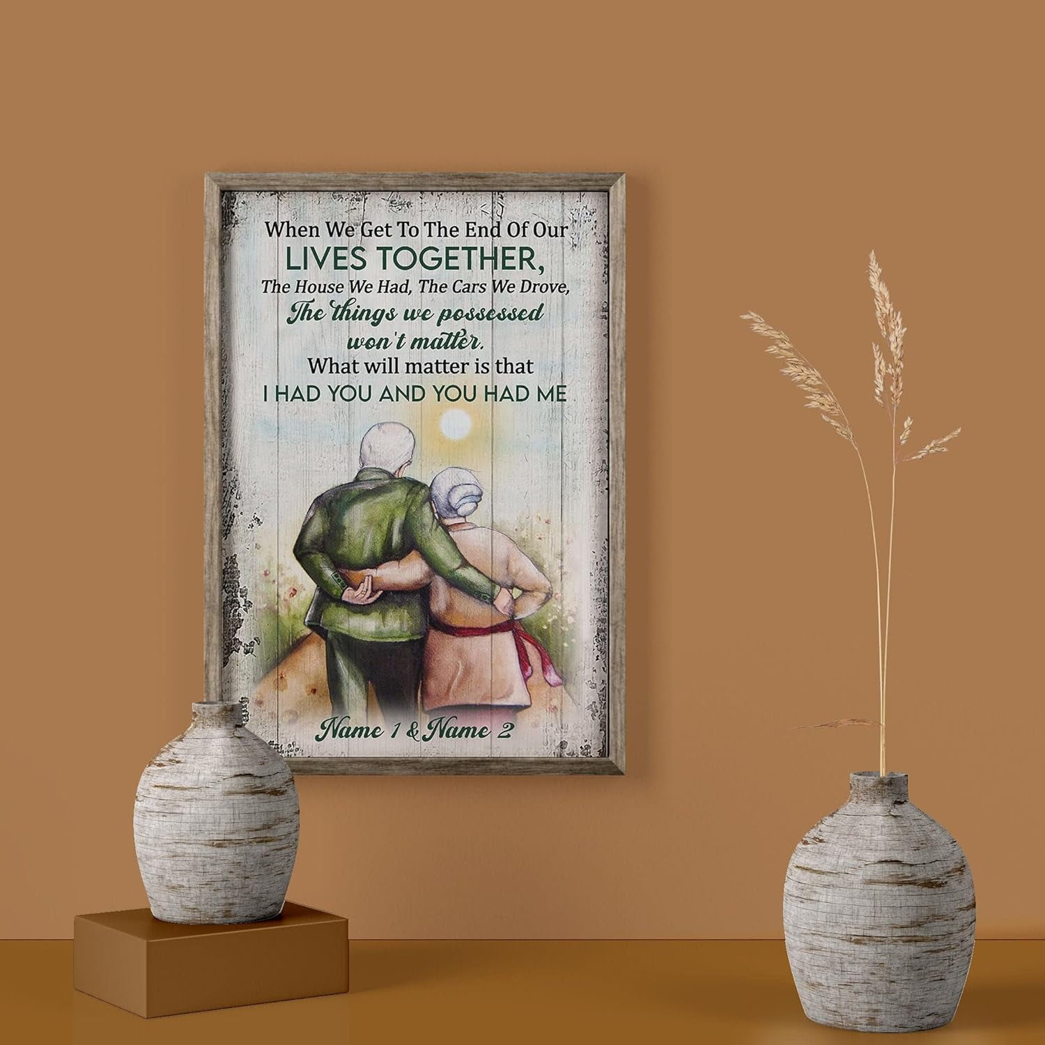 Personalized Old Couple Metal Tin Sign When We Get to The End of Our ...