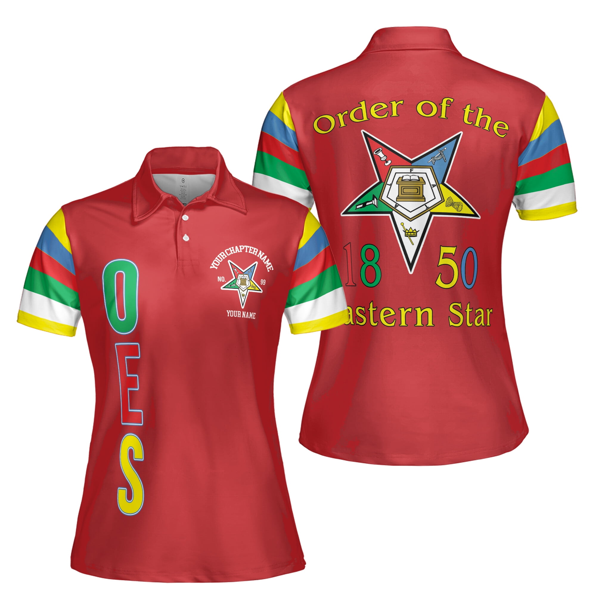 Personalized Order of the Eastern Star OES 1850 Women's Polo Shirt S ...