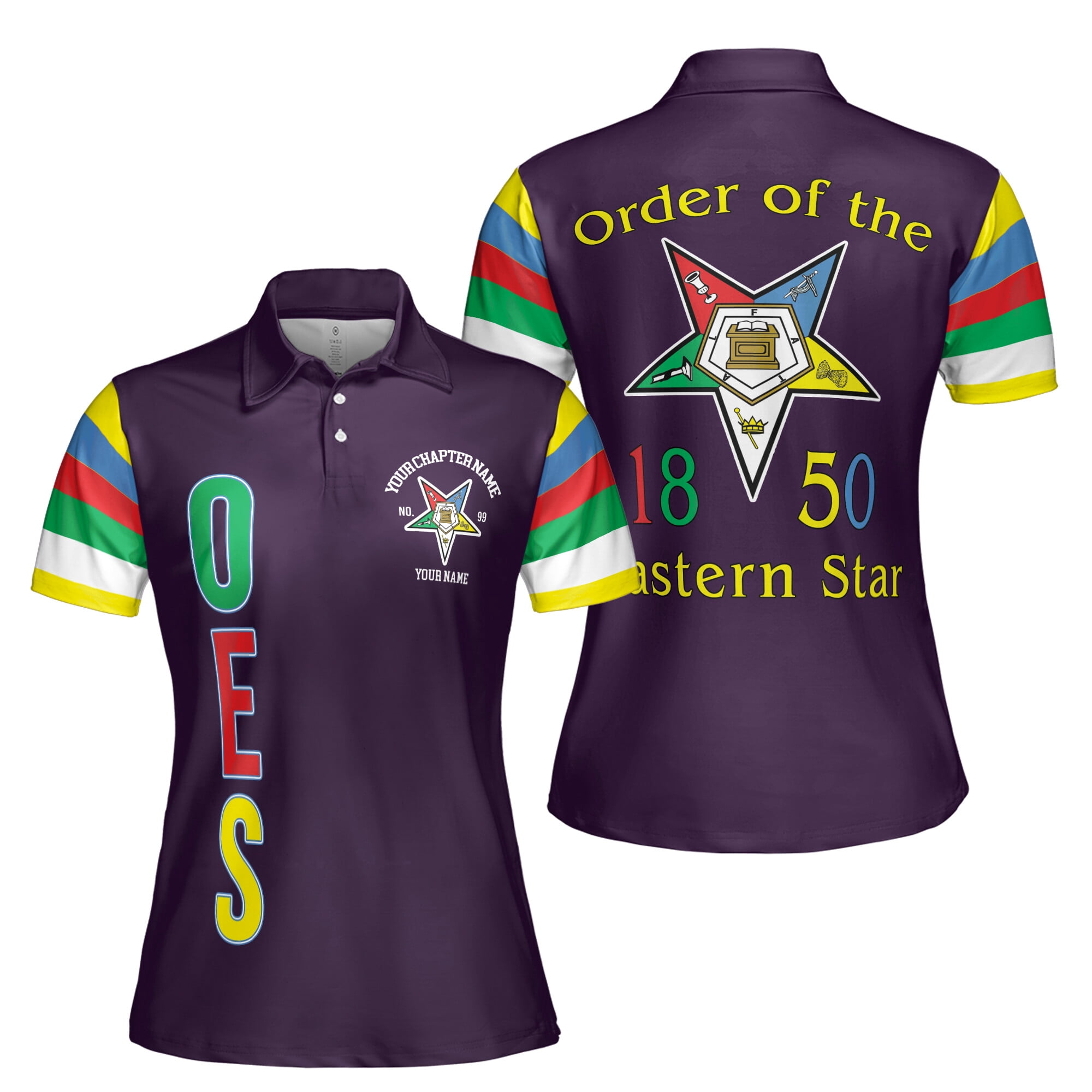 Personalized Order of the Eastern Star OES 1850 Women's Polo Shirt S ...