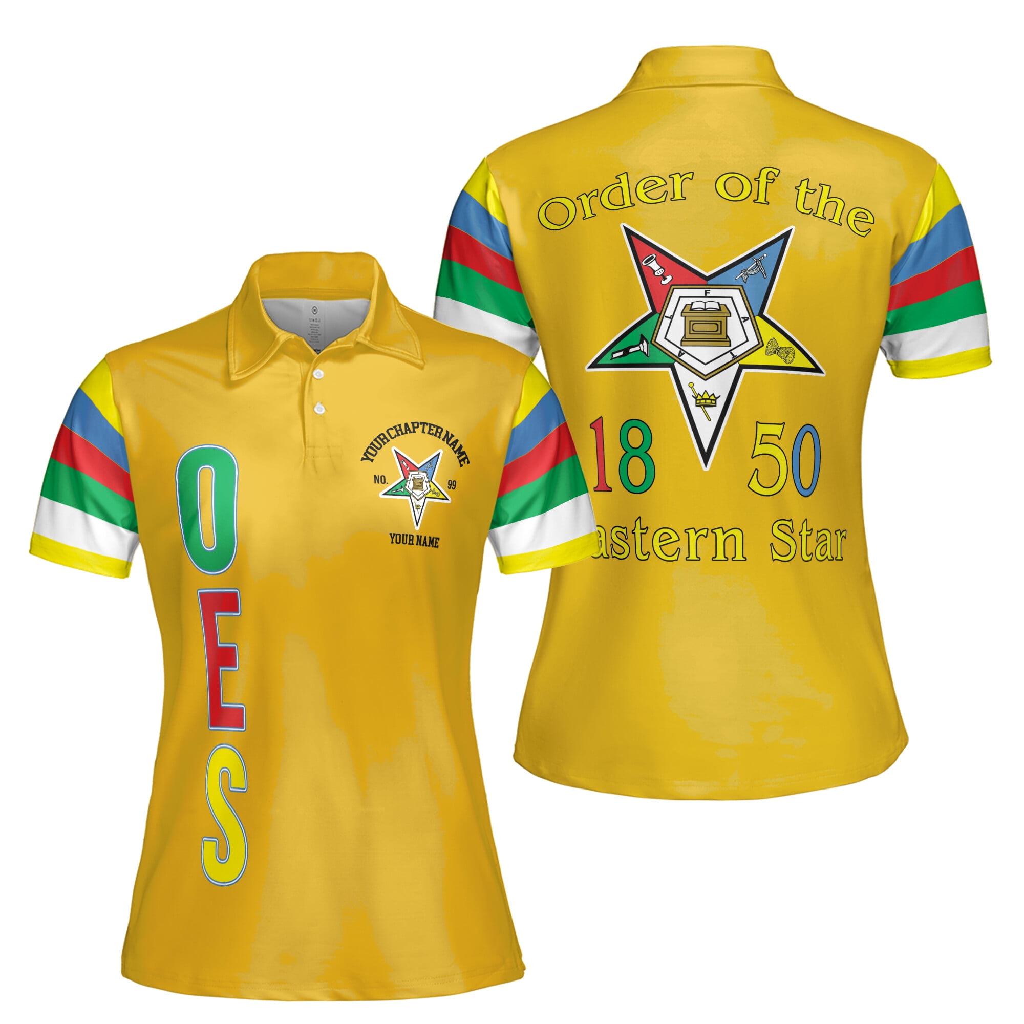 Personalized Order of the Eastern Star OES 1850 Women's Polo Shirt S ...