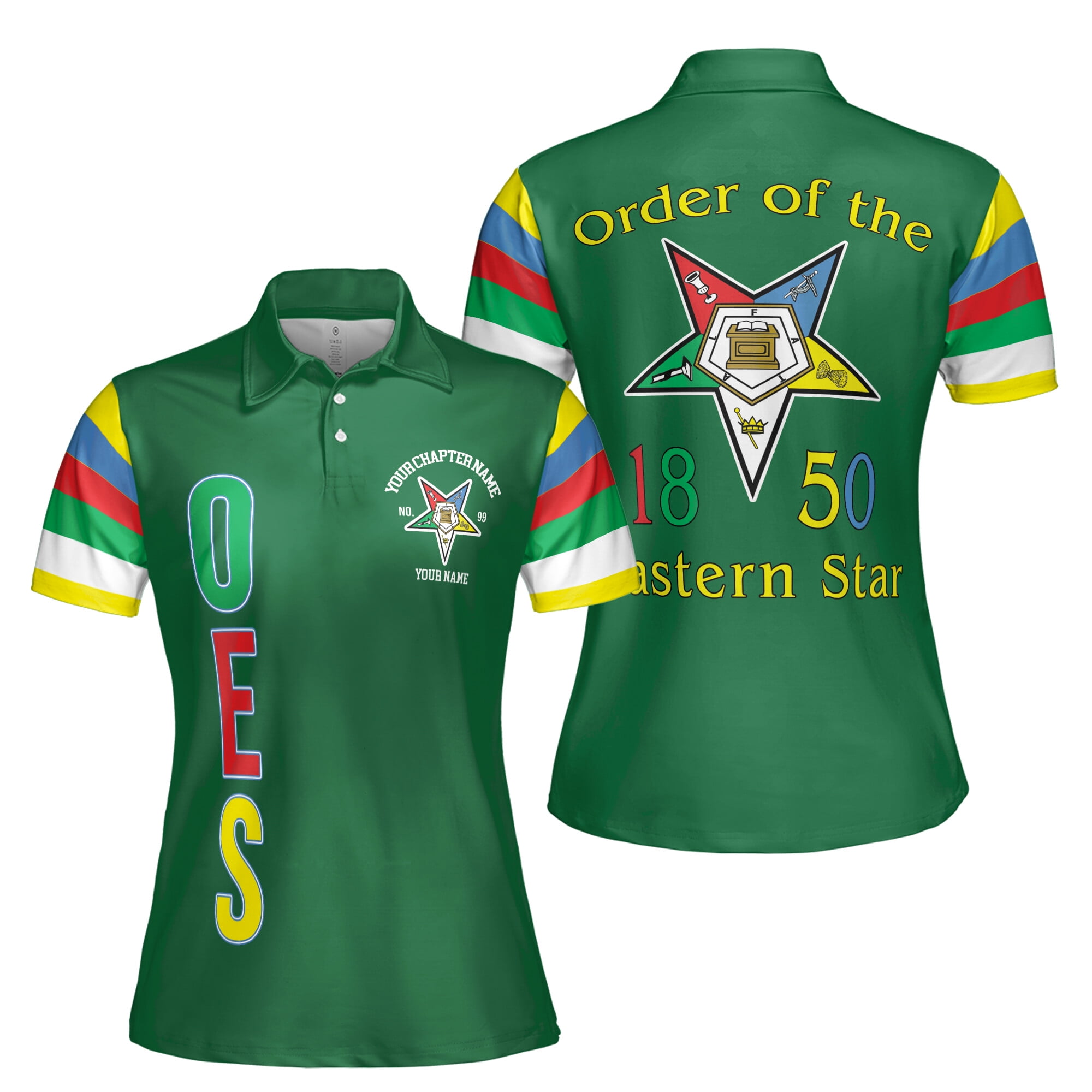Personalized Order of the Eastern Star OES 1850 Women's Polo Shirt S ...