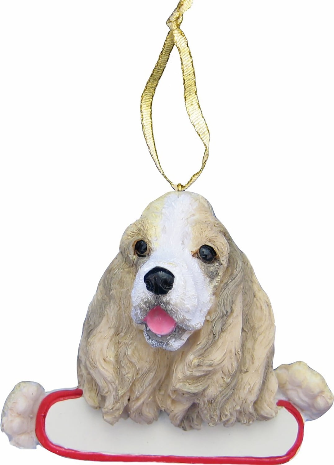 Personalized Ornaments Cocker Spaniel Blonde Resin Christmas Puppy Dog ...