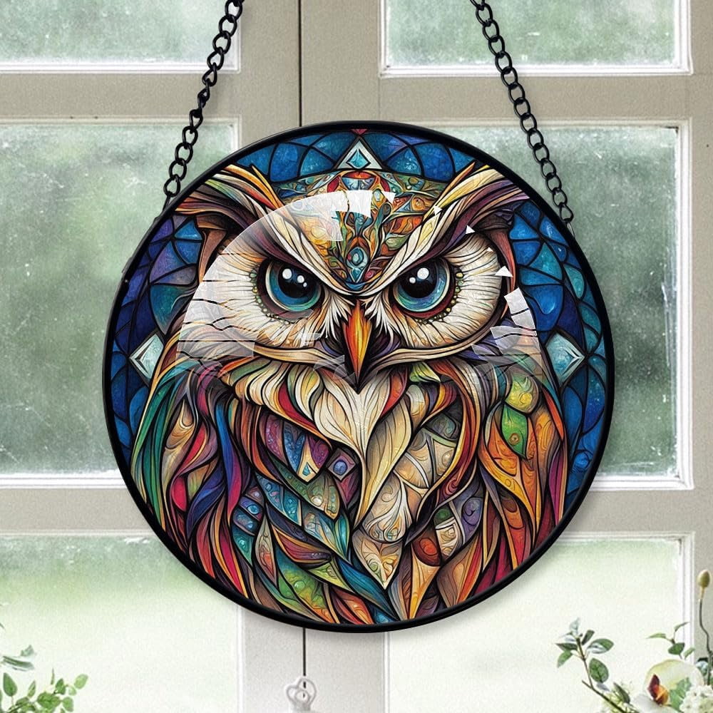 Personalized Owl Suncatcher Stained Glass Suncatchers, Owl Ornament for ...