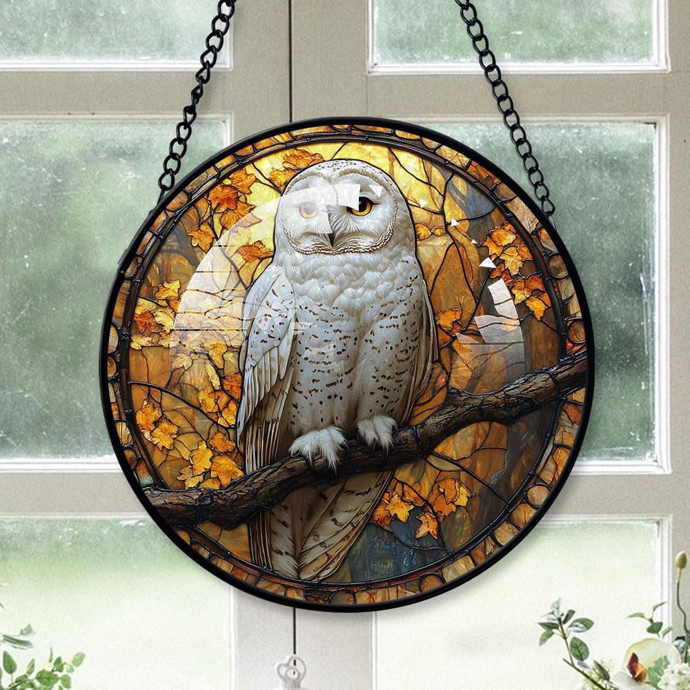 Personalized Owl Suncatcher Stained Glass Suncatchers, Owl Ornament for ...