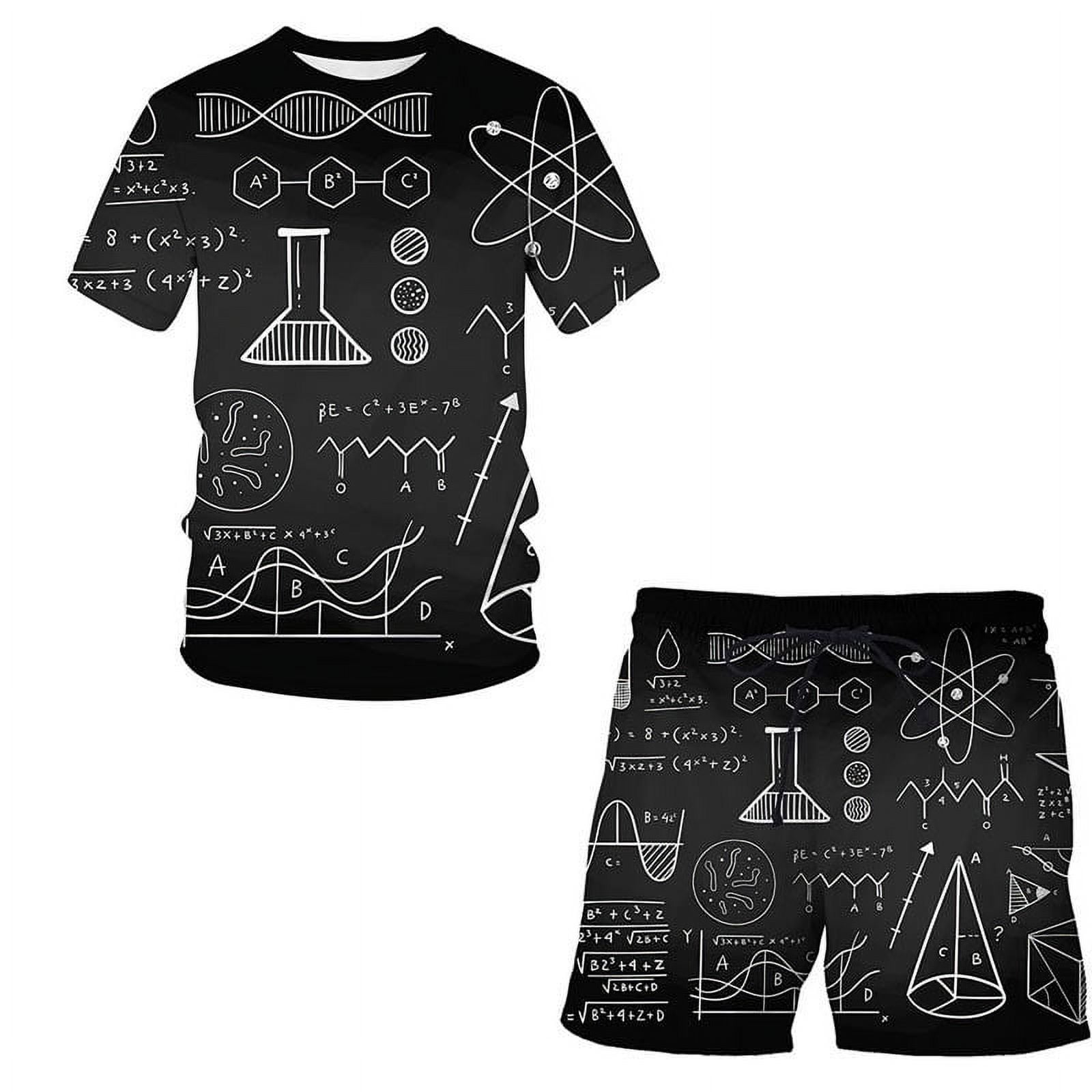 Personalized Pattern 3D Printed Short Sleeve T-Shirt Set, Scientific ...