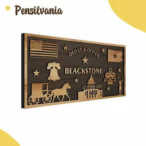 Personalized Pennsylvania State Sign, Custom Family Name Plaque, Newly ...