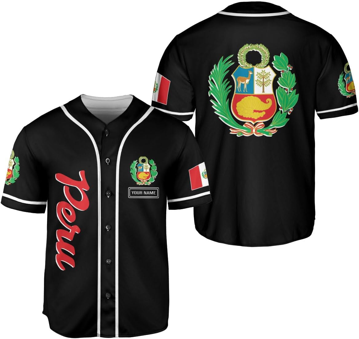 Personalized Peru Baseball Jersey, Peruvian Proud Flag Jersey Shirt ...