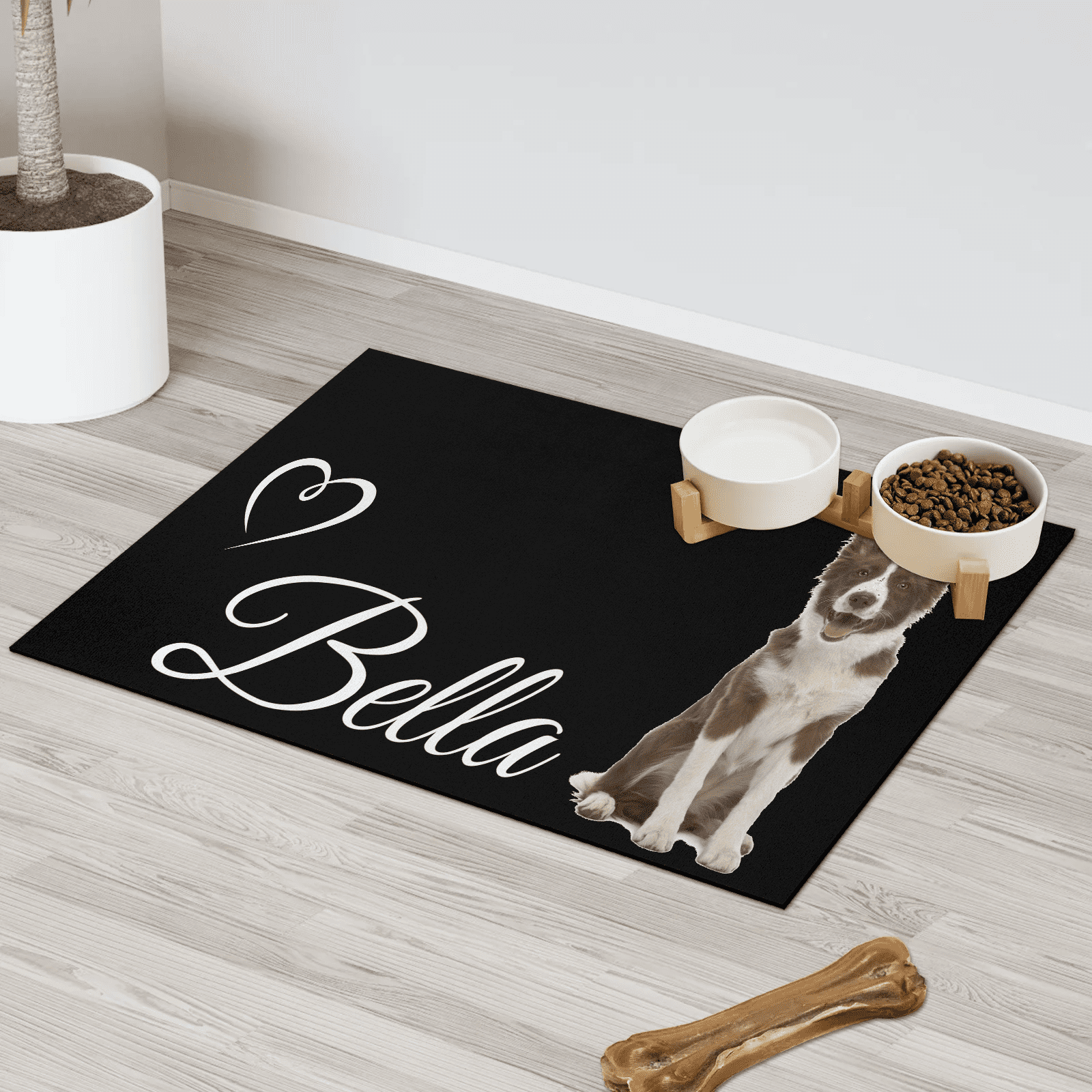 Personalized Pet Bowl Placemat with Name Picture,Custom Dog & Cat Food ...