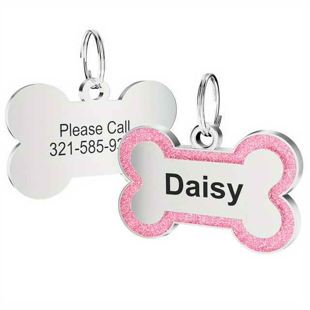 Personalized Pet ID Tags, Custom Dog Name Tags, Engraved Both Sides ...