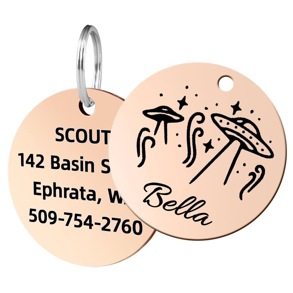 Personalized Pet ID Tags, Customizable Round Shapes, Stainless Steel ...