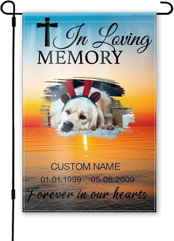 Personalized Pet Memorial Flag with Dog Cat Photos Custom Double Sides ...