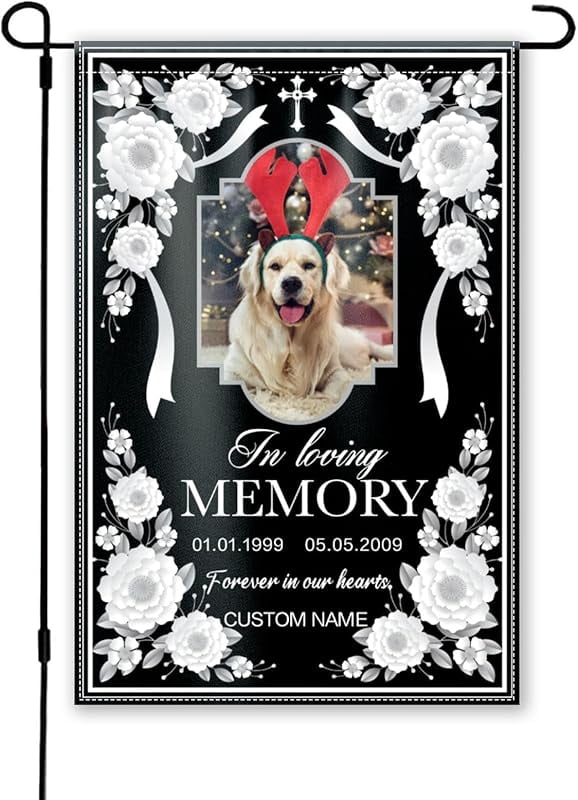 Personalized Pet Memorial Flag with Dog Cat Photos Custom Double Sides ...