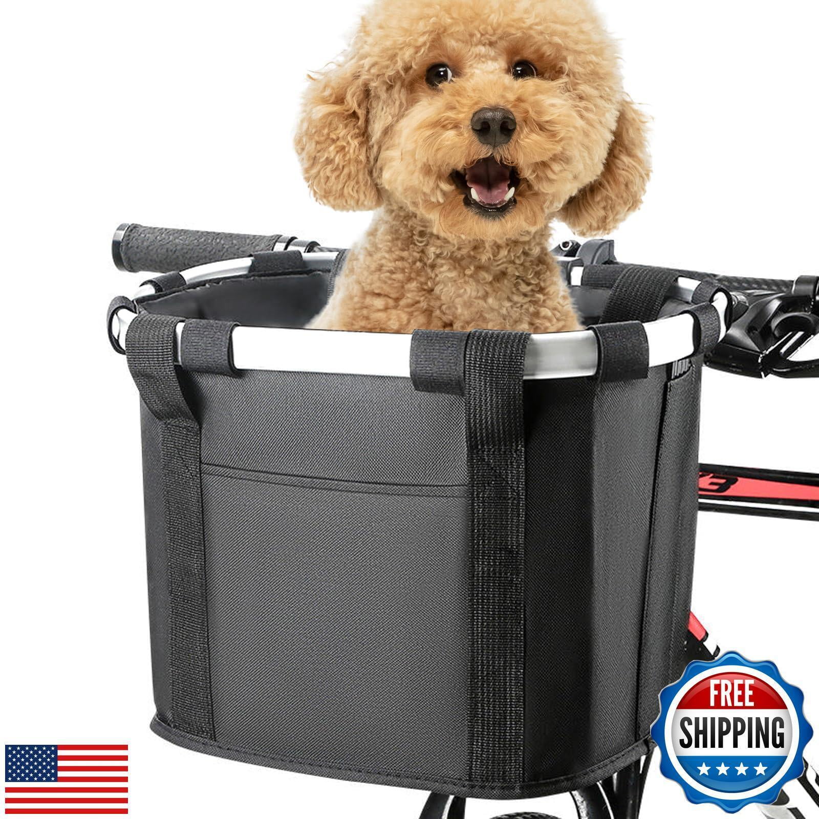 Personalized Pet bike basket Folding Detachable Handlebar Front Basket ...