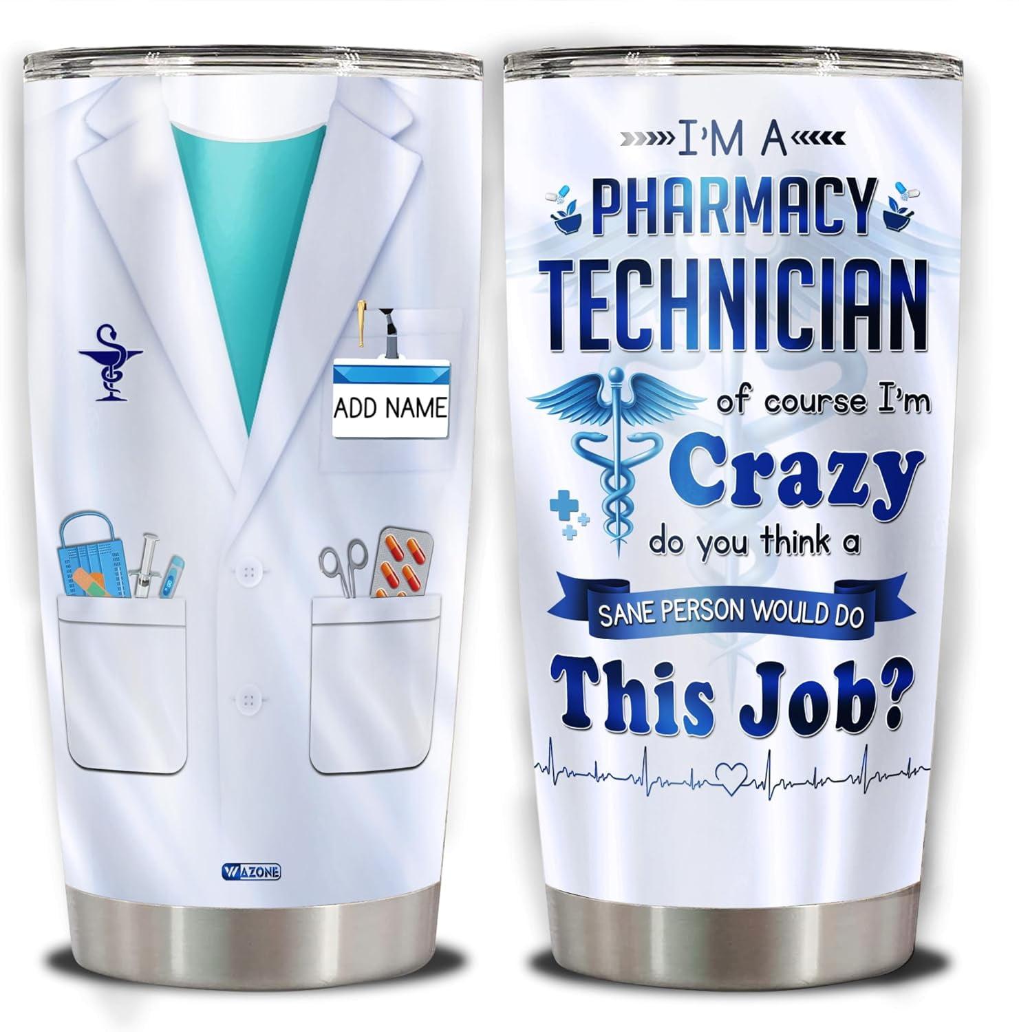 Personalized Pharmacist Tumbler Cup 20oz 30oz Customized Name Pharmacy ...