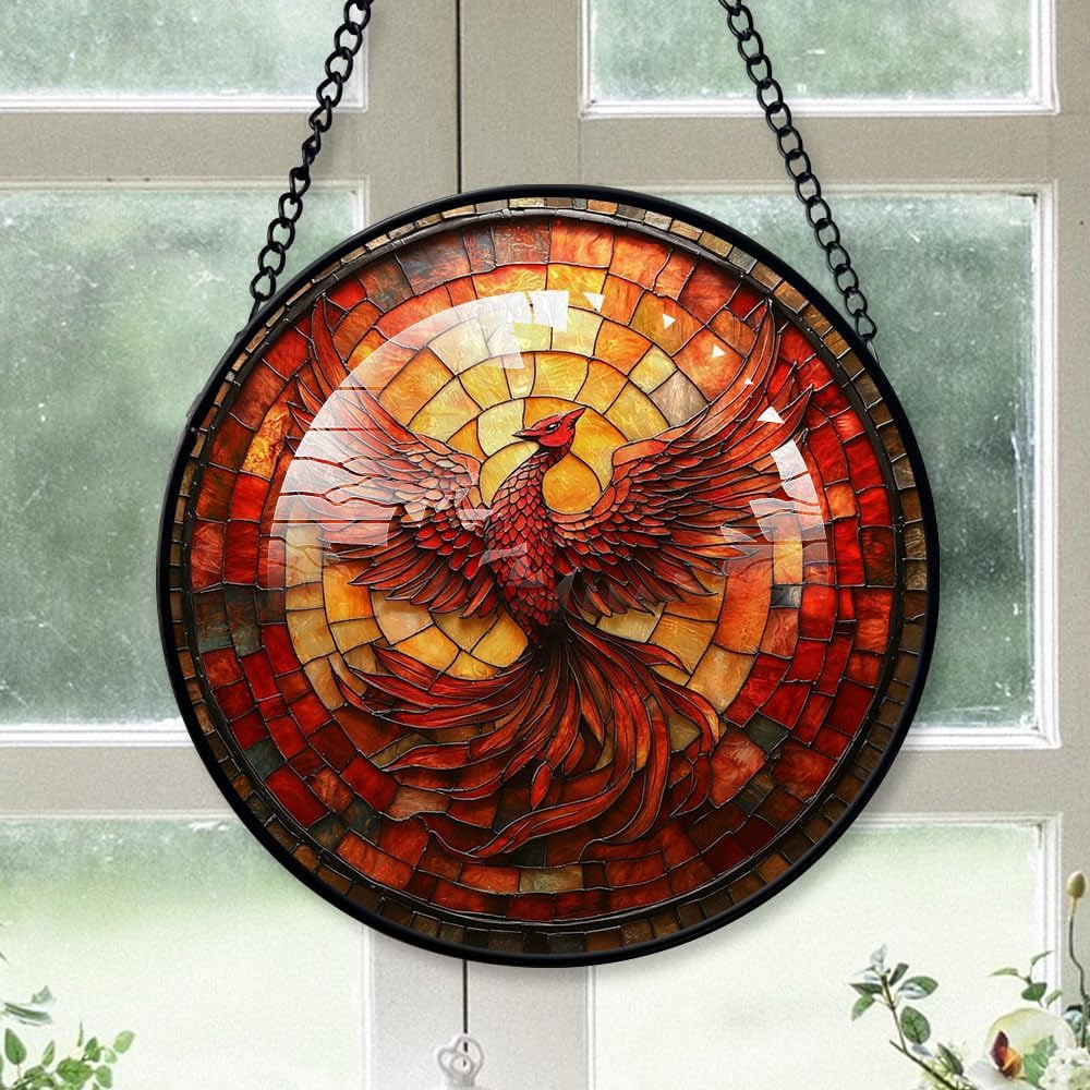 Personalized Phoenix Suncatcher Stained Glass, Phoenix Gifts for Women ...