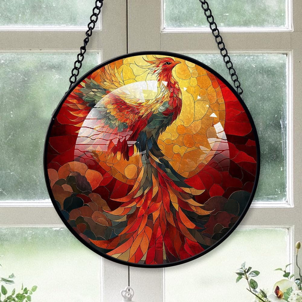 Personalized Phoenix Suncatcher Stained Glass Suncatchers, Phoenix ...