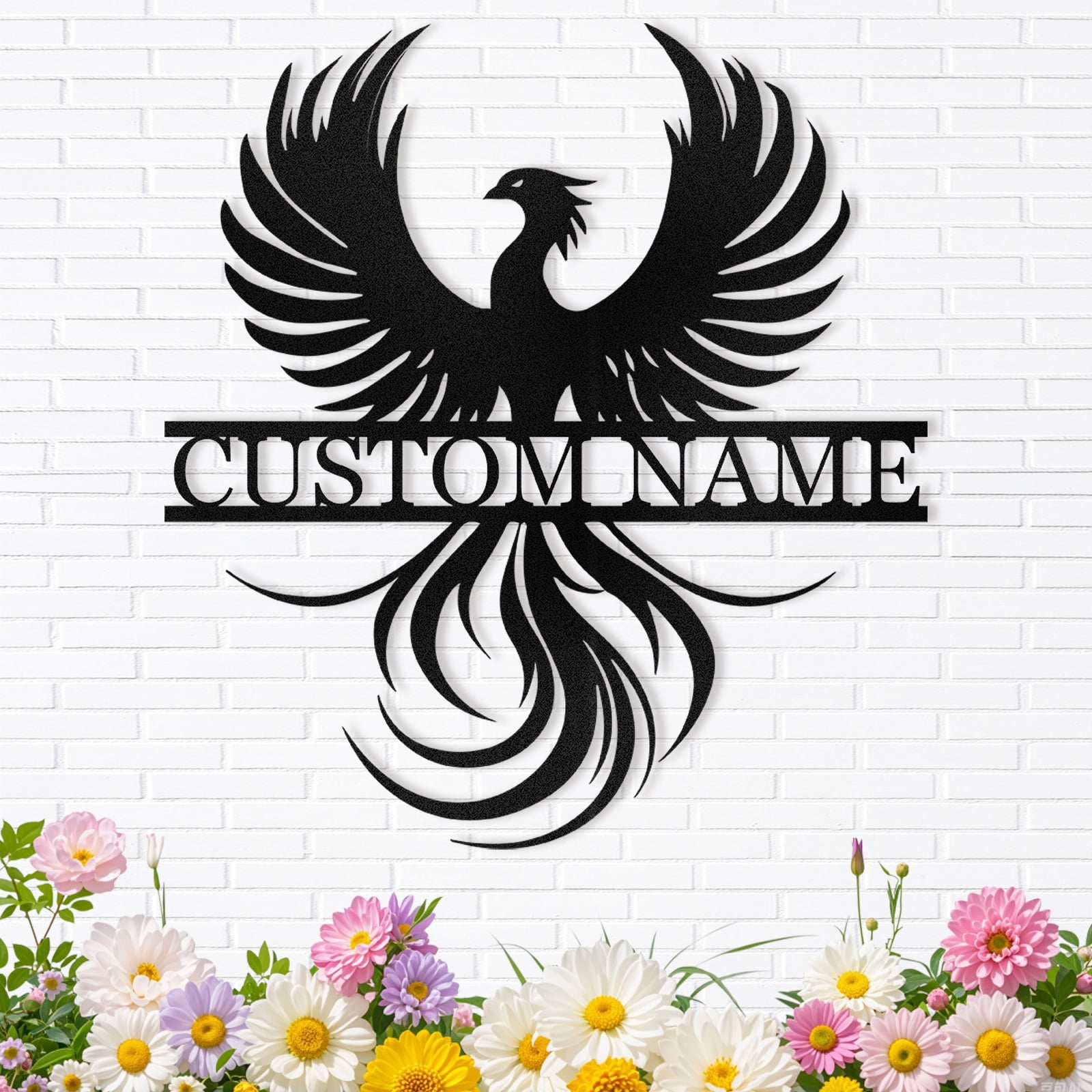 Personalized Phoenix Wall Art, Custom Metal Name Sign, Metal Wall Art ...