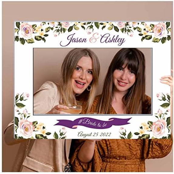 Personalized Photo Booth Frame -Custom Roses Wedding Photo Booth Frame ...