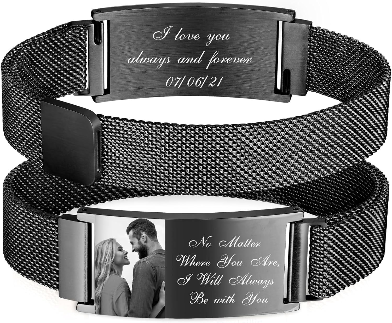 Personalized Photo Bracelet For Men - Free Engraving Custom Bracelets ...
