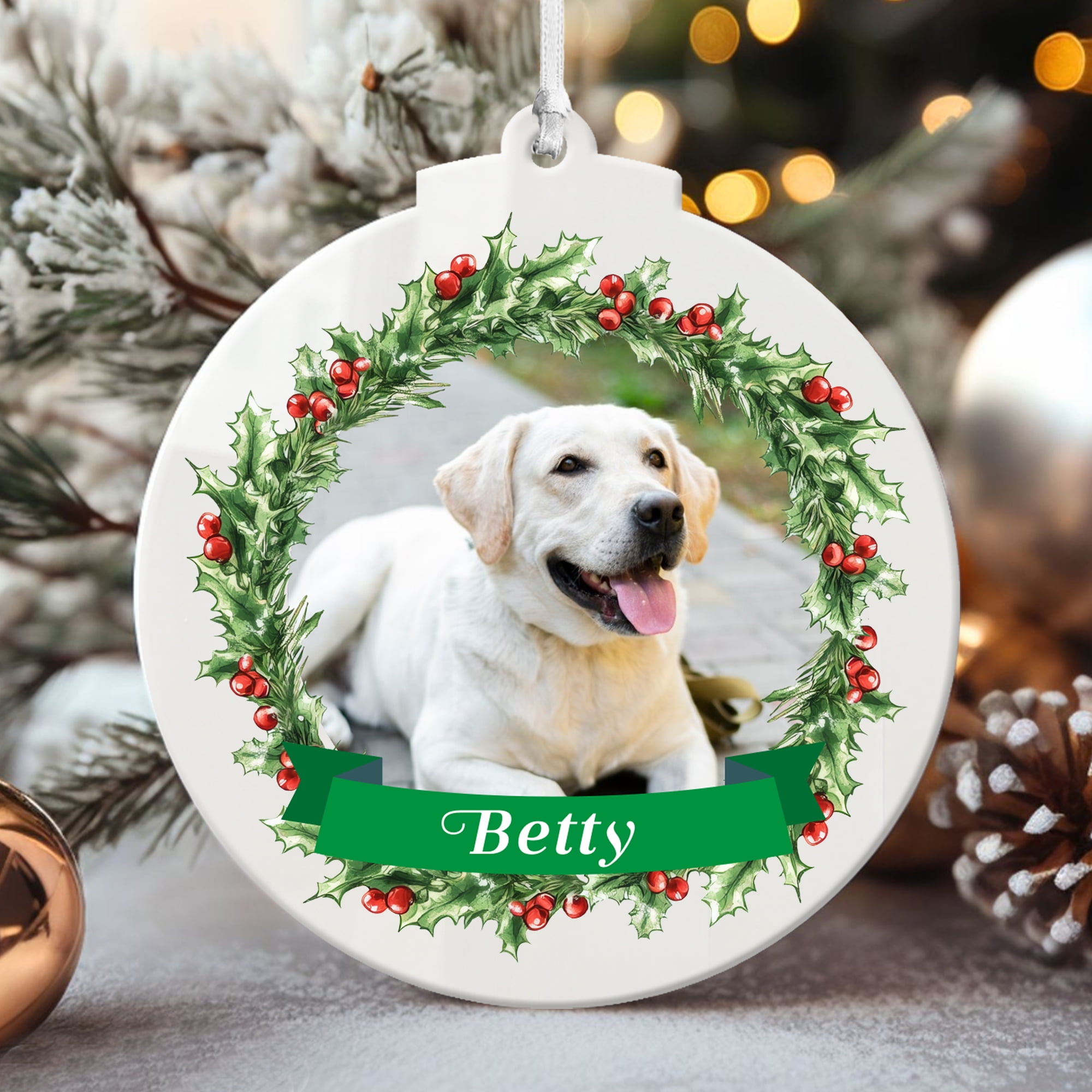 Personalized Photo Christmas Ornaments for Dog Cat Pet Custom Name ...
