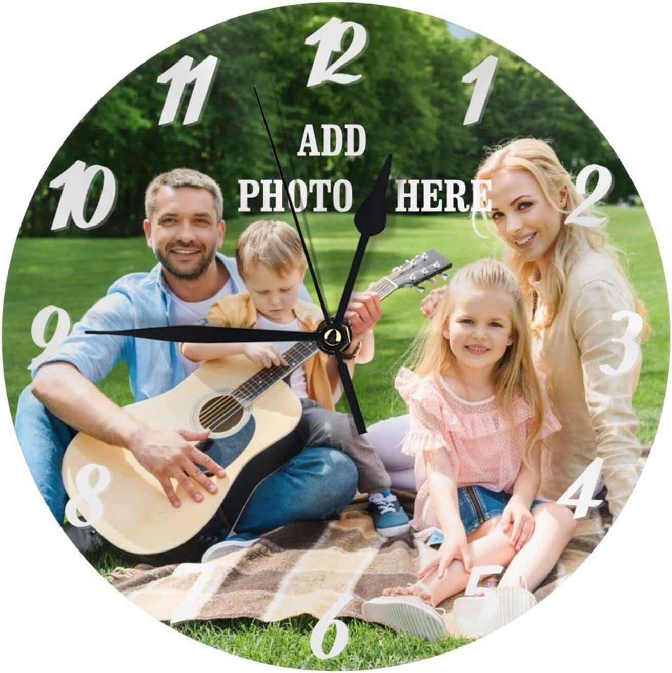 Personalized Photo Clock Custom Digital Living Room Wall Clock Non Ticking Silent Customized ...