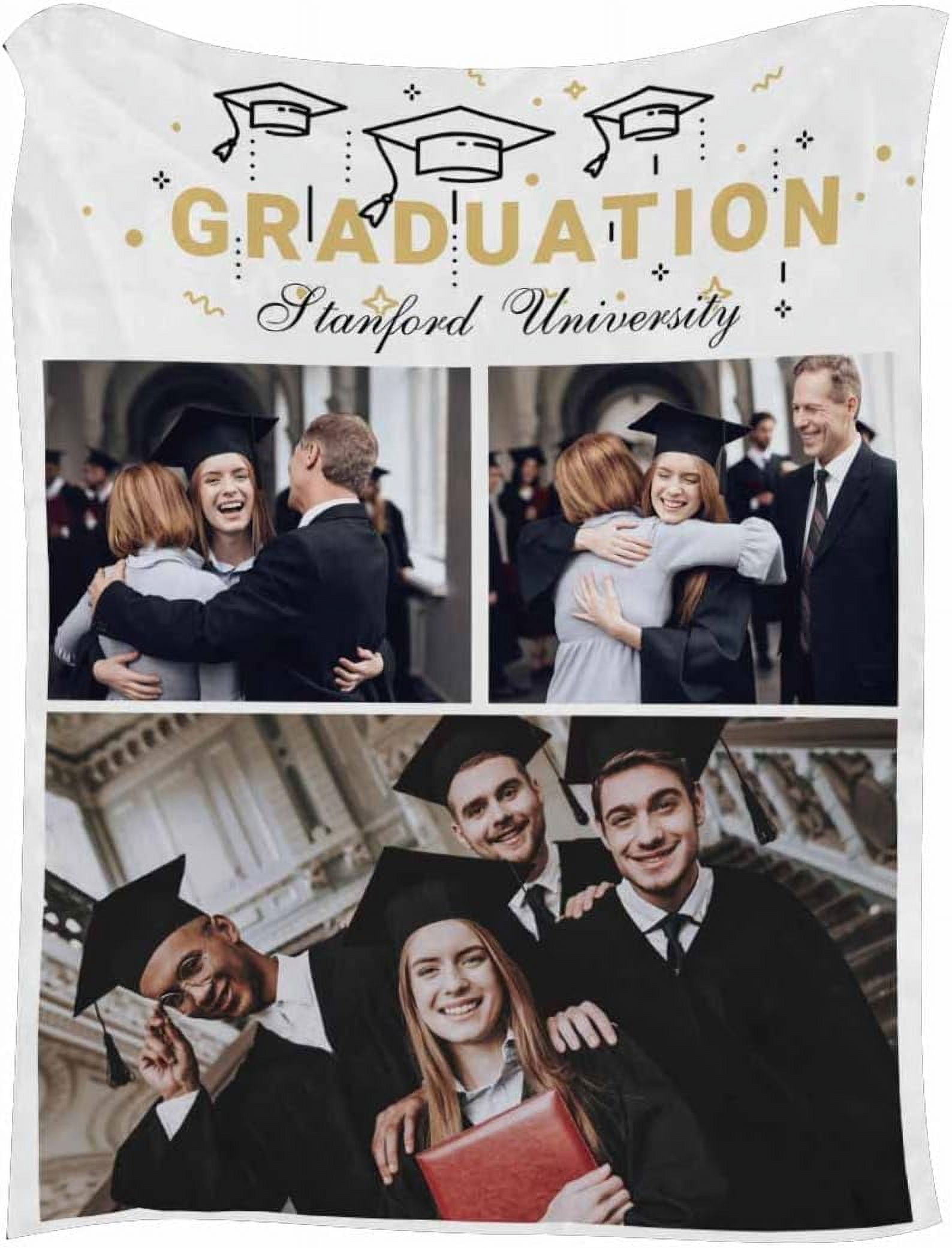 Personalized Photo Custom Name Throw Blanket for Couch, Class of 2023 ...