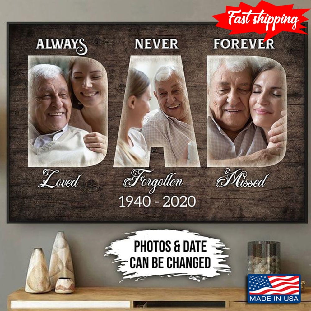 Personalized Photo & Date Dad Always Loved Never Forgotten Forever ...
