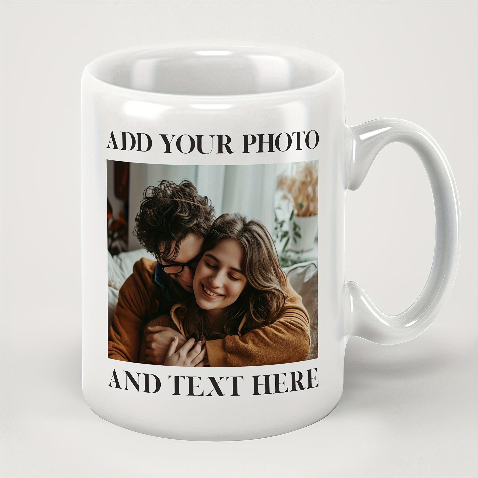 Personalized Photo Mug - Create Unique Designs with Your Images & Custom Text - 11oz Ceramic ...