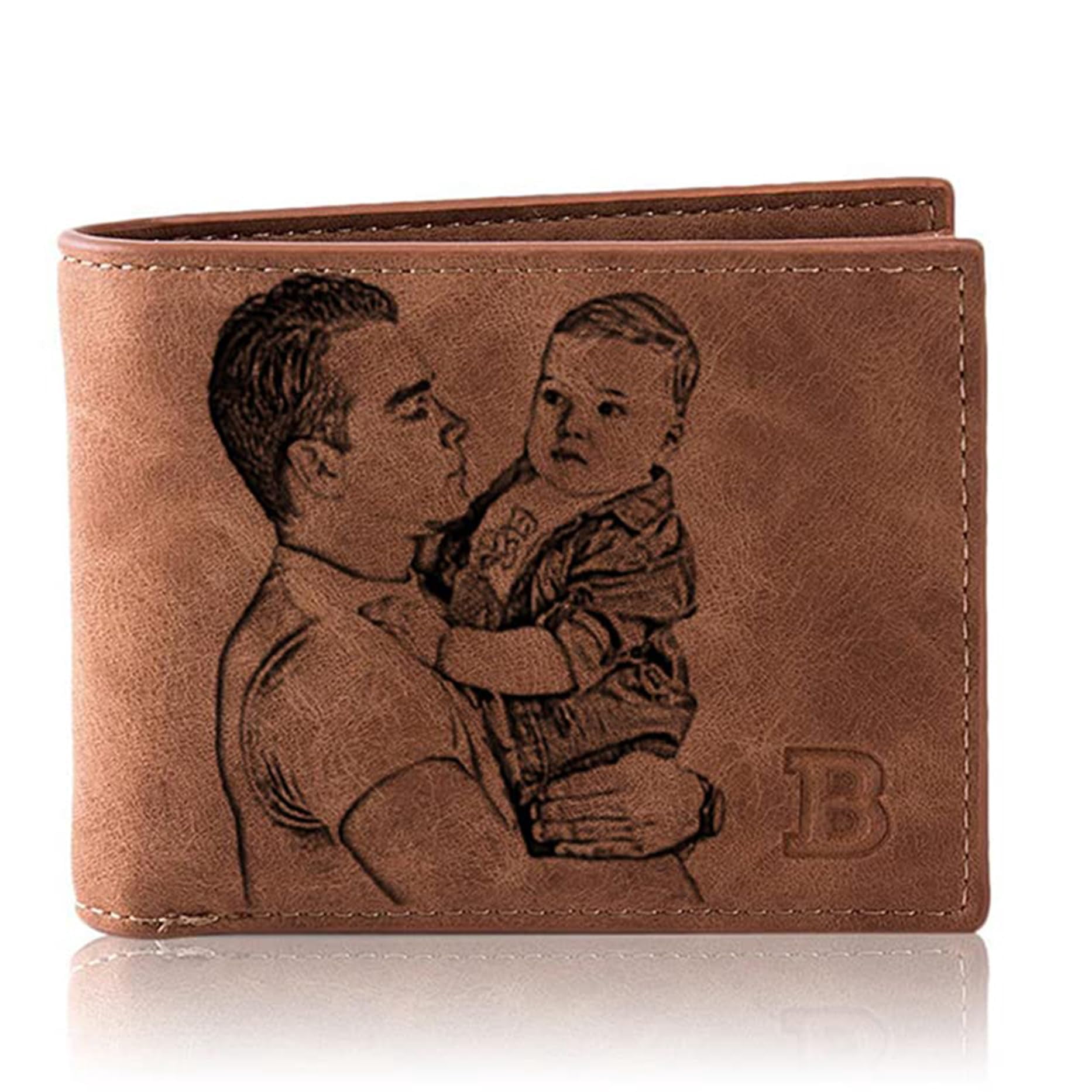 Personalized Photo Wallet Men Custom Engraving Picture & Text Short ...