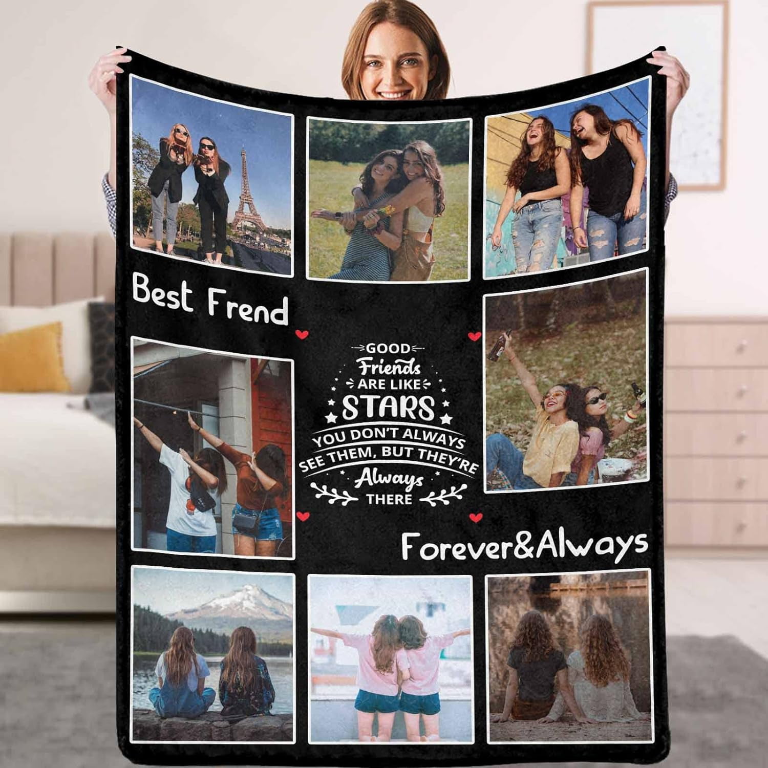 Personalized Photos Collage Blanket for Family Member Custom Picture ...