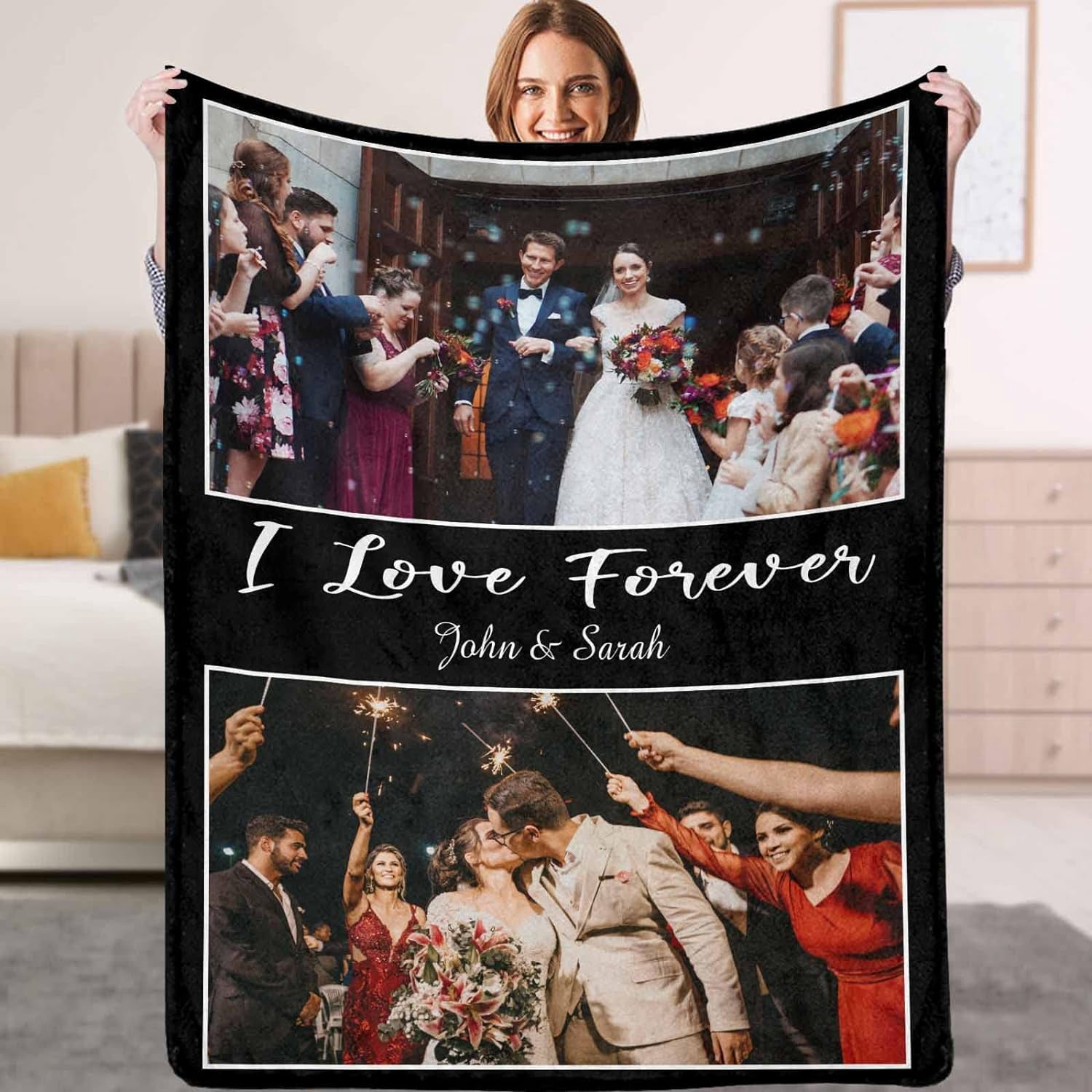 Personalized Photos Collage Blanket for Family Member Custom Picture ...